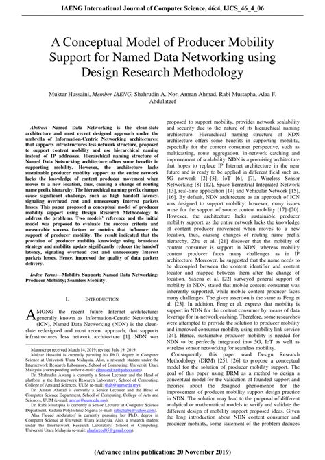 Pdf A Conceptual Model Of Producer Mobility Support For Named Data Networking Using Design
