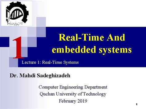 RealTime And Embedded Systems Lecture RealTime