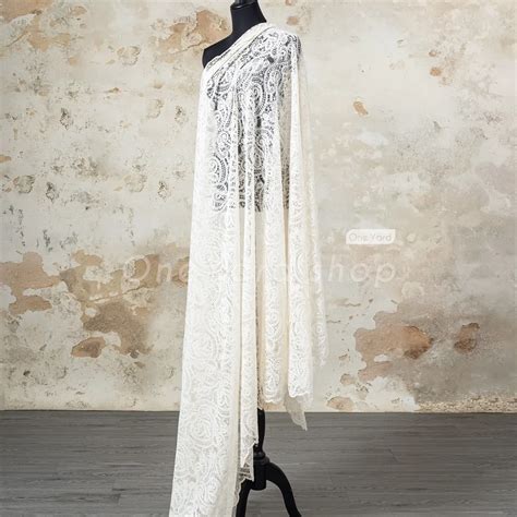 Intricate Abstract Pattern Nude Color Soft Cotton Lace Oneyard