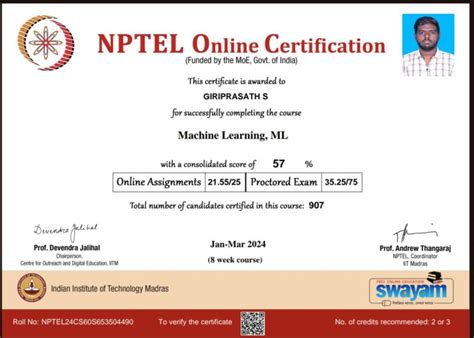 giriprasath s on linkedin machinelearning nptel certificate python