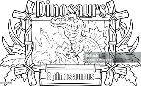 선사 시대 공룡 스피노사우루스 색칠 공부 재미있는 일러스트 공룡에 대한 스톡 벡터 아트 및 기타 이미지 공룡 라인아트 외형선 Istock