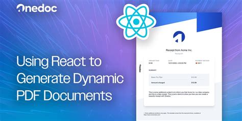 How To Generate Documents With React Using Onedoc A Step By Step