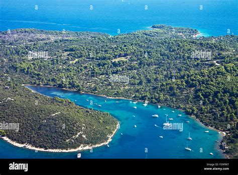 Beautiful Aerial View Of The Dalmatian Coast Of Croatia Near Split