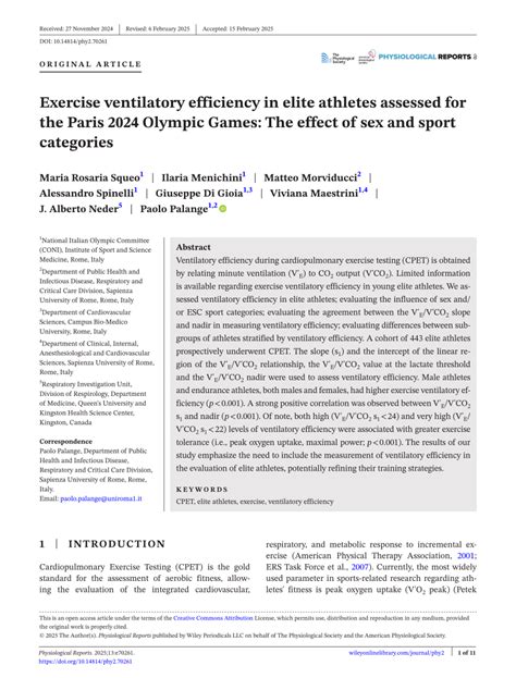 Pdf Exercise Ventilatory Efficiency In Elite Athletes Assessed For