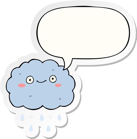 Cute Cartoon Cloud And Speech Bubble Sticker 10038498 Vector Art At Vecteezy