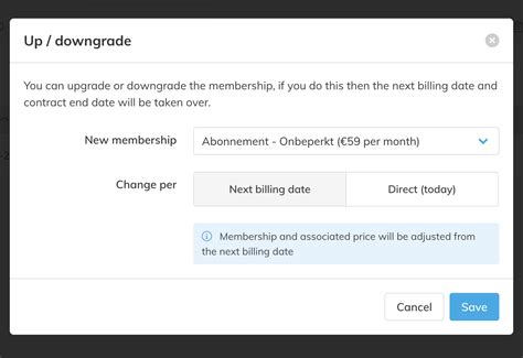 Upgrading Or Downgrading Membership Trainin Help Center