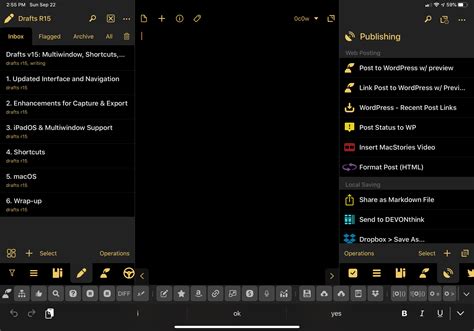 Drafts Review Multiwindow Shortcuts And More MacStories