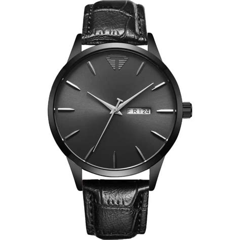 Montre Homme Cuir Analogique Quartz Montre Bracelet Minimaliste Classique Calendrier Montre