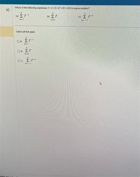 solved write the sum without sigma notation then evaluate