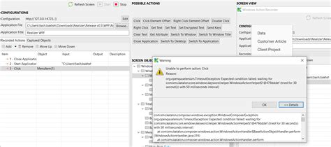 Katalon Shows Warning On Click Action For Wpf Application Katalon