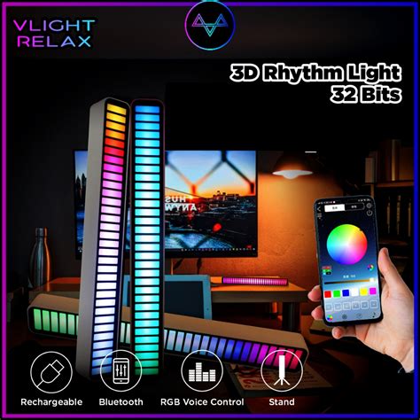 3d Rhythm Light 32 Bit Free Stand Voice Control Light Led Light Bar Led