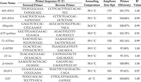 Primer Information Of The Candidate Reference Genes Download