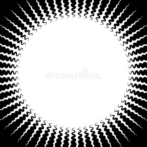 Abstract Radiating Motif Concentric Monochrome Element On White Stock Vector Illustration Of