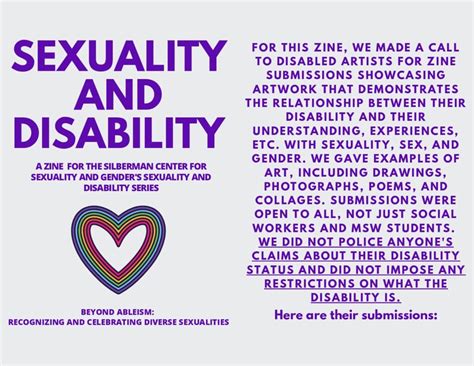 Sexuality And Disability Zine Silberman Center For Sexuality And Gender