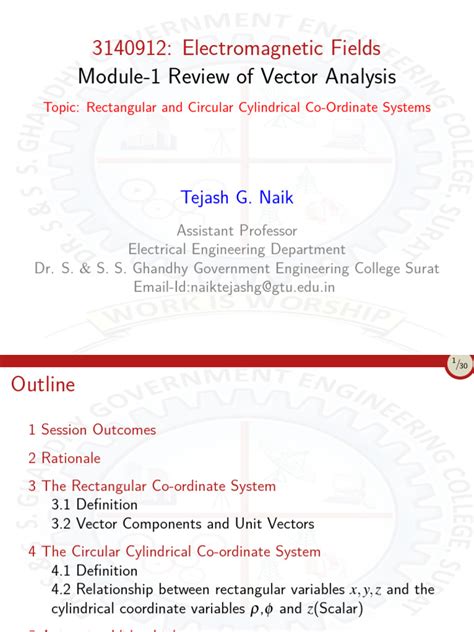 3emf3140912 Rect And Cylindrical Co Ordinate System Pdf