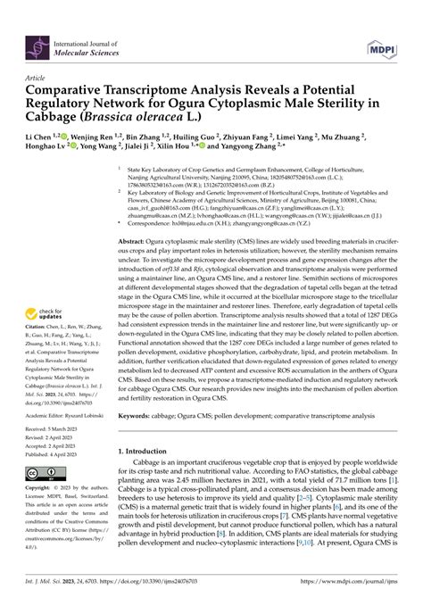 Pdf Comparative Transcriptome Analysis Reveals A Potential Regulatory