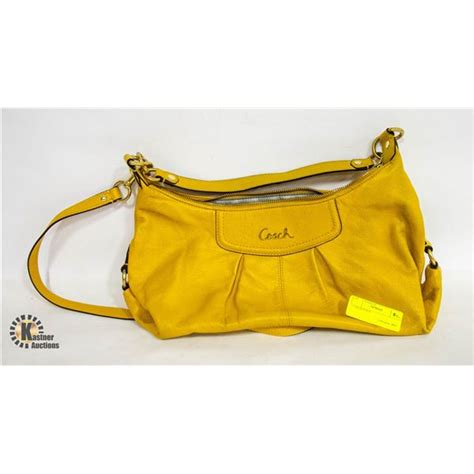 Mustard Yellow Coloured Leather Coach Purse
