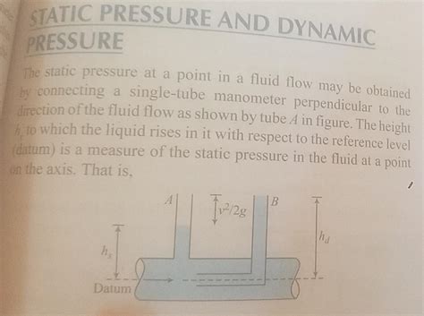 Homework And Exercises Distinguishing Between Static And Dynamic Pressure In Fluids Physics