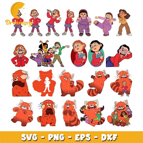 Disney Turning Red Characters Bundle Svg Cast Of Turning Red Svg
