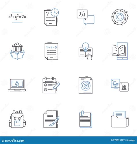 Reflection Contemplation Line Icons Collection Pondering Introspection Rumination Meditating