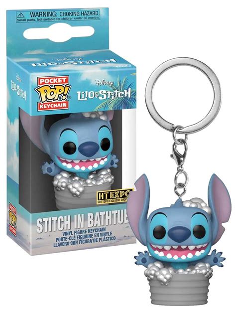 Funko Disney Lilo Stitch Pocket Pop Stitch Exclusive Keychain In Bathtub Toywiz