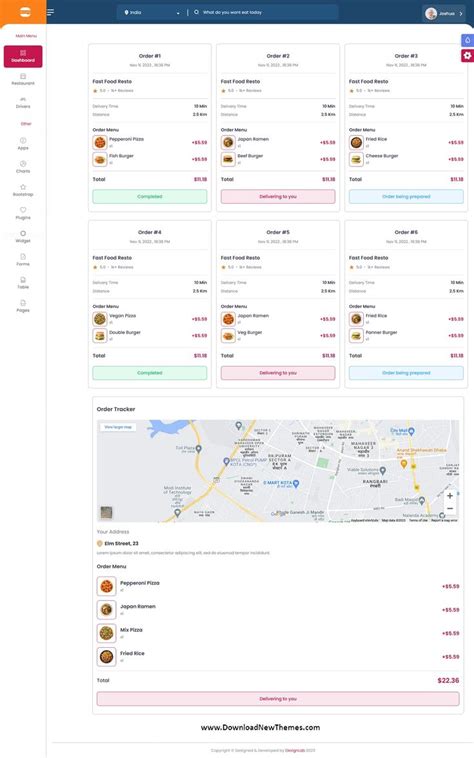 Fooddesk React Food Delivery Admin Dashboard Template Food Web