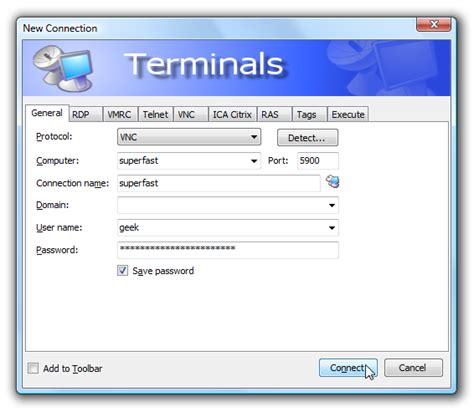 Tabbed Remote Desktop Vnc Client For Windows
