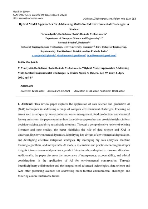 Pdf Hybrid Model Approaches For Addressing Multi Faceted