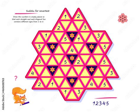 Logic Sudoku Puzzle Game For Smartest Draw The Numbers In Empty Spaces