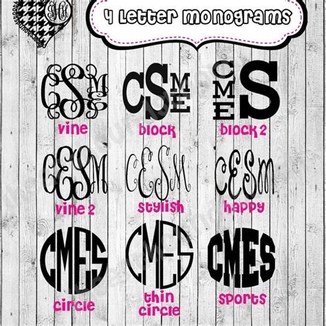 4 Initial Monogram Etsy 4 Initial Monogram Etsy