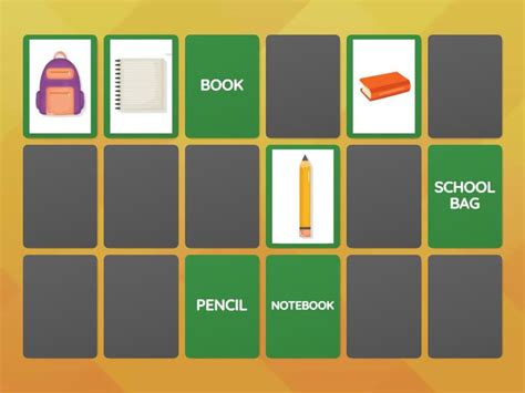 Classroom Objects Parejas