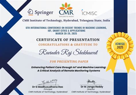 Machinelearning Iot Healthcareinnovation Smartcities Ravinder