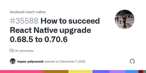 how to succeed react native upgrade 0 68 5 to 0 70 6 · issue 35588