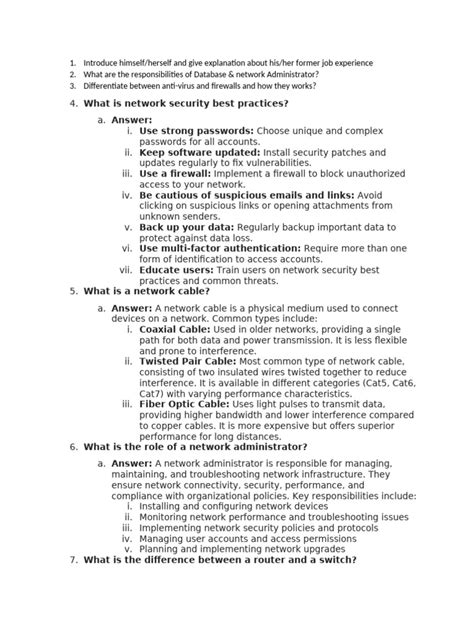 Interview Pdf Computer Network Network Topology