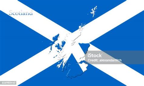국기의 스코틀랜드와 국가 지도에 그것은 3 차원 일러스트 레이 션 경외감에 대한 스톡 벡터 아트 및 기타 이미지 경외감 국기 글래스고 스코틀랜드 Istock