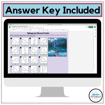 Pythagorean Theorem Digital Picture Activity By Algebra Elevated