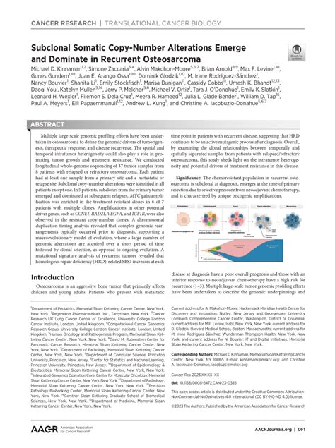 Pdf Subclonal Somatic Copy Number Alterations Emerge And Dominate In