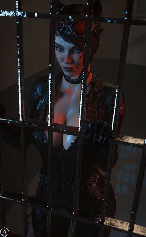 Rule 34 3d Against Bars Alf3d Batman Arkham Knight Batman Series Big Breasts Bodysuit