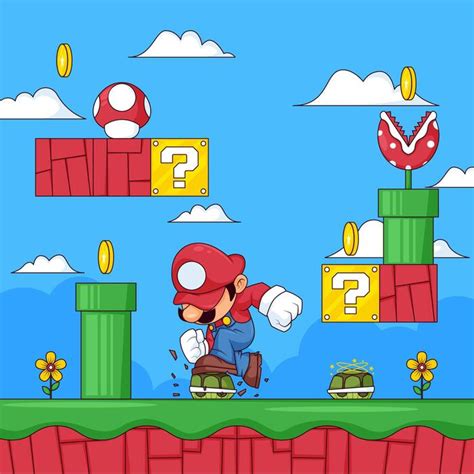 Super Mario Bros Background Vector Art Icons And Graphics For Free