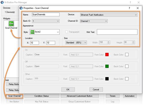set up ethernet push notification board with n button serial port tool