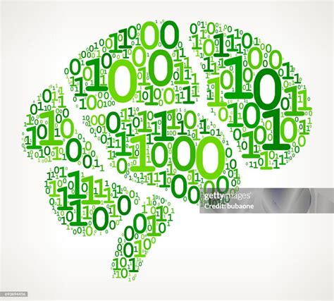 Brain Binary Code Zero One Vector Illustration High Res Vector Graphic