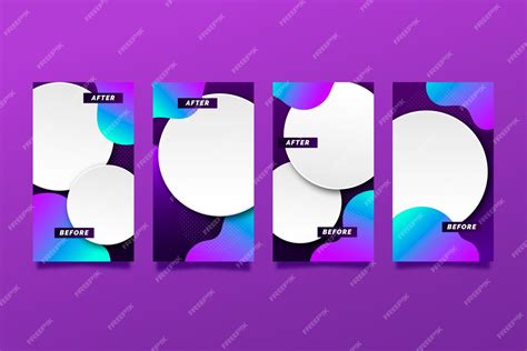 Ig 스토리 컬렉션 전후 그라데이션 무료 벡터