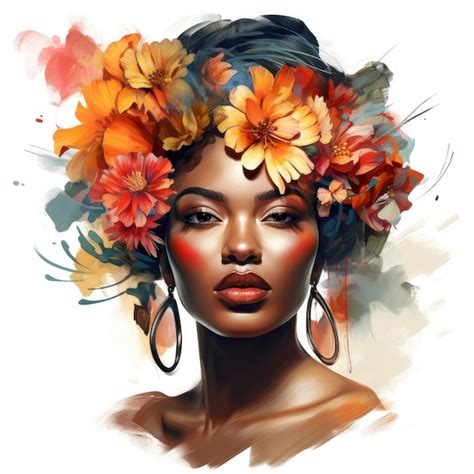Premium Photo An Illustration Of A Dark Skin Womans Face With Exotic