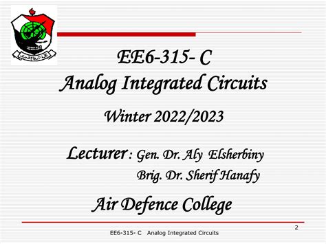 Introduction Of Analog Integrated Circuits Ppt