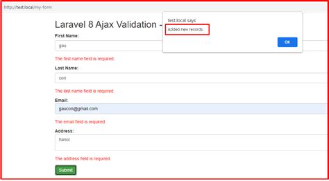 Sử dụng Ajax để Validation Form trong Laravel