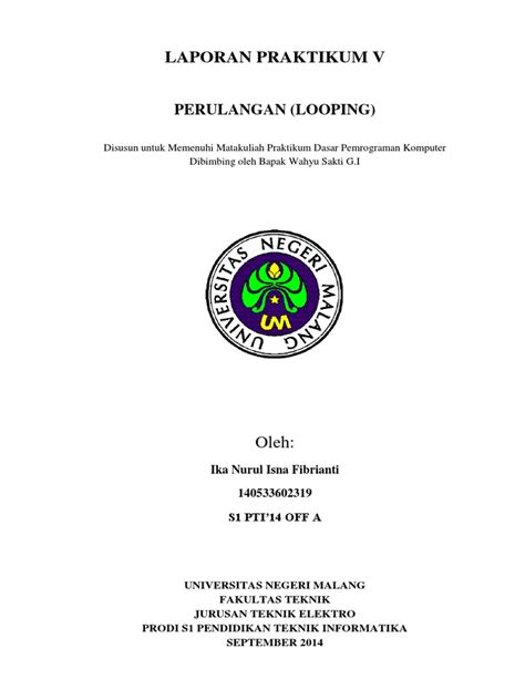 Laporan Praktikum V Perulangan Looping Pdf