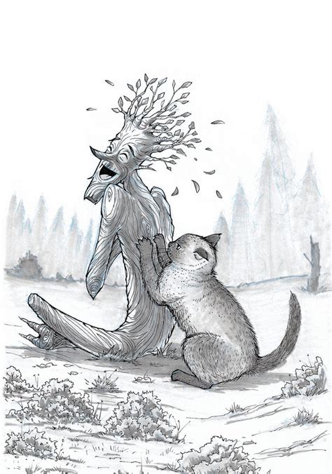 Treebeard Print Ent Art Fangorn Drawing Tolkien Lovers Etsy