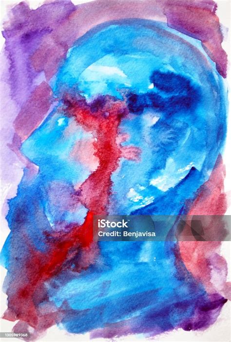 추상미술 인간 울고 정신건강 영적 마인드 치유 수채화 그림 일러스트 디자인 그림 Mental Wellbeing에 대한 스톡 벡터 아트 및 기타 이미지 Mental