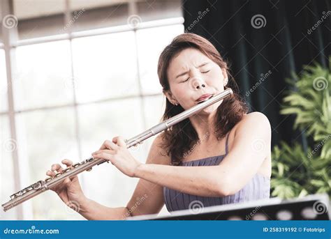 Flute Classical Instrument Profestional Player Playing Song A Young