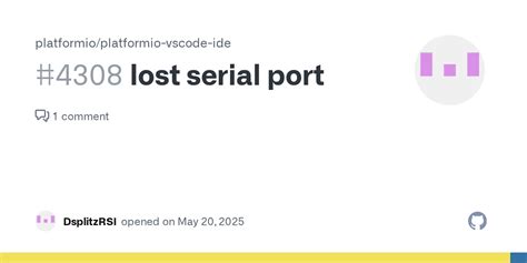 Lost Serial Port · Issue 4308 · Platformioplatformio Vscode Ide · Github